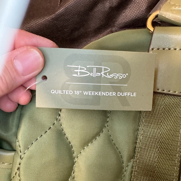 Bella Russo | Bags | Bella Russo Quilted 8 Weekender Duffle Bag Green Color | Poshmark